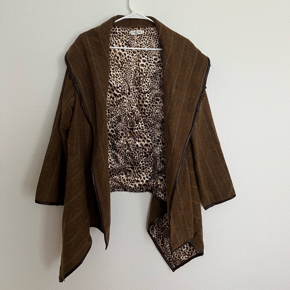 Vintage Tasha Polizzi Collection Brown Open Front Pon… - Gem